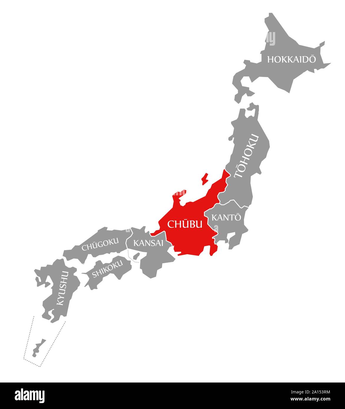 Japan highlighted in red Cut Out Stock Images & Pictures - Alamy