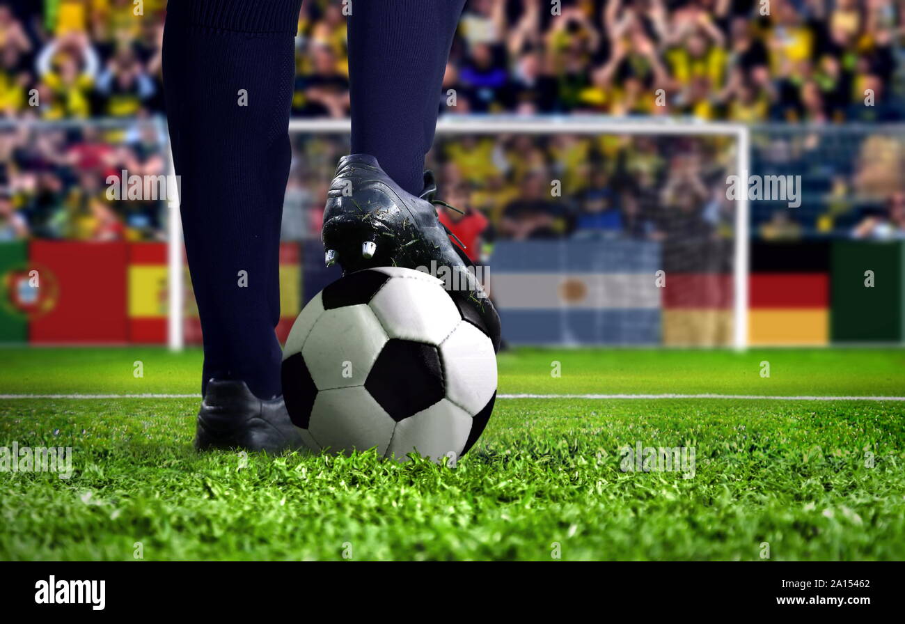 Soccer player getting ready for penalty kick Stock Photo - Alamy