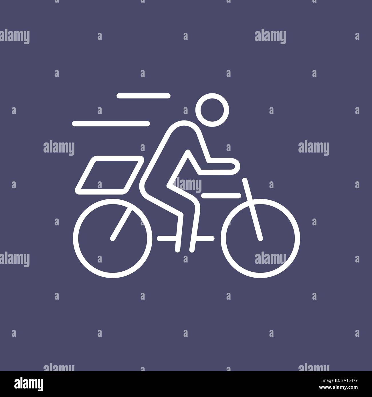 Courier bicycle delivery man with parcel box on the back business ...