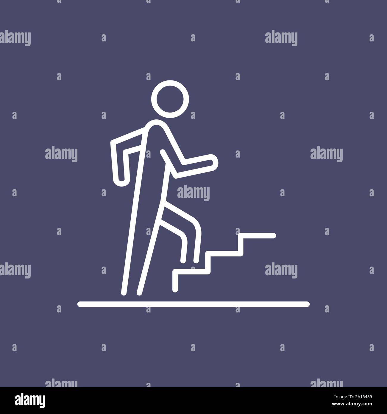 Man climbing on the stairs steps icon business people icon simple line ...