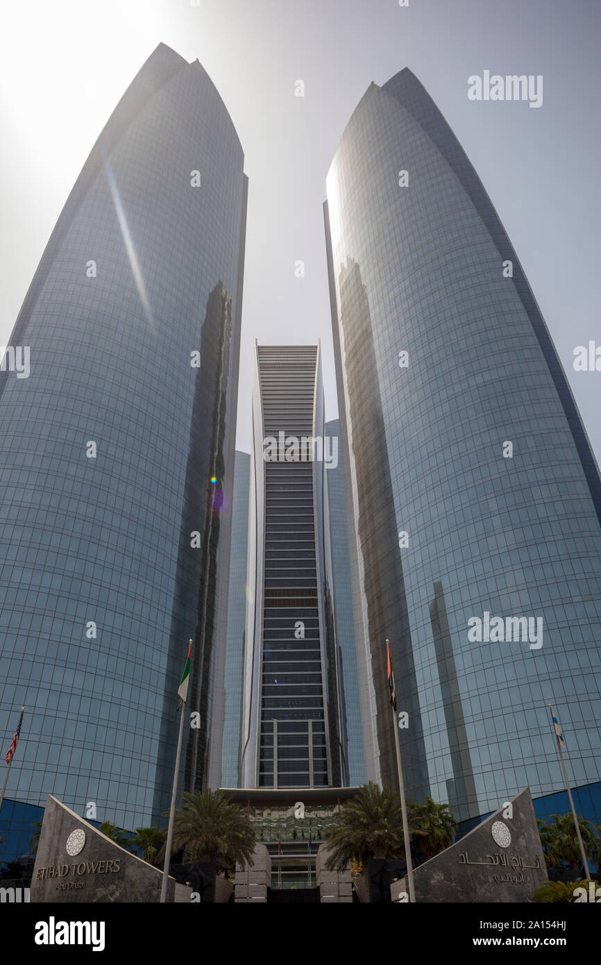 Etihad Towers, a complex of buildings with five towers in Abu Dhabi ...