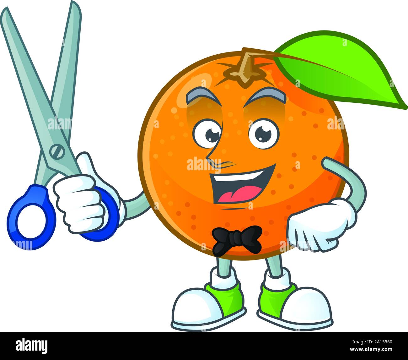 Barber orange fruit cartoon with leaf green Stock Vector Image & Art ...