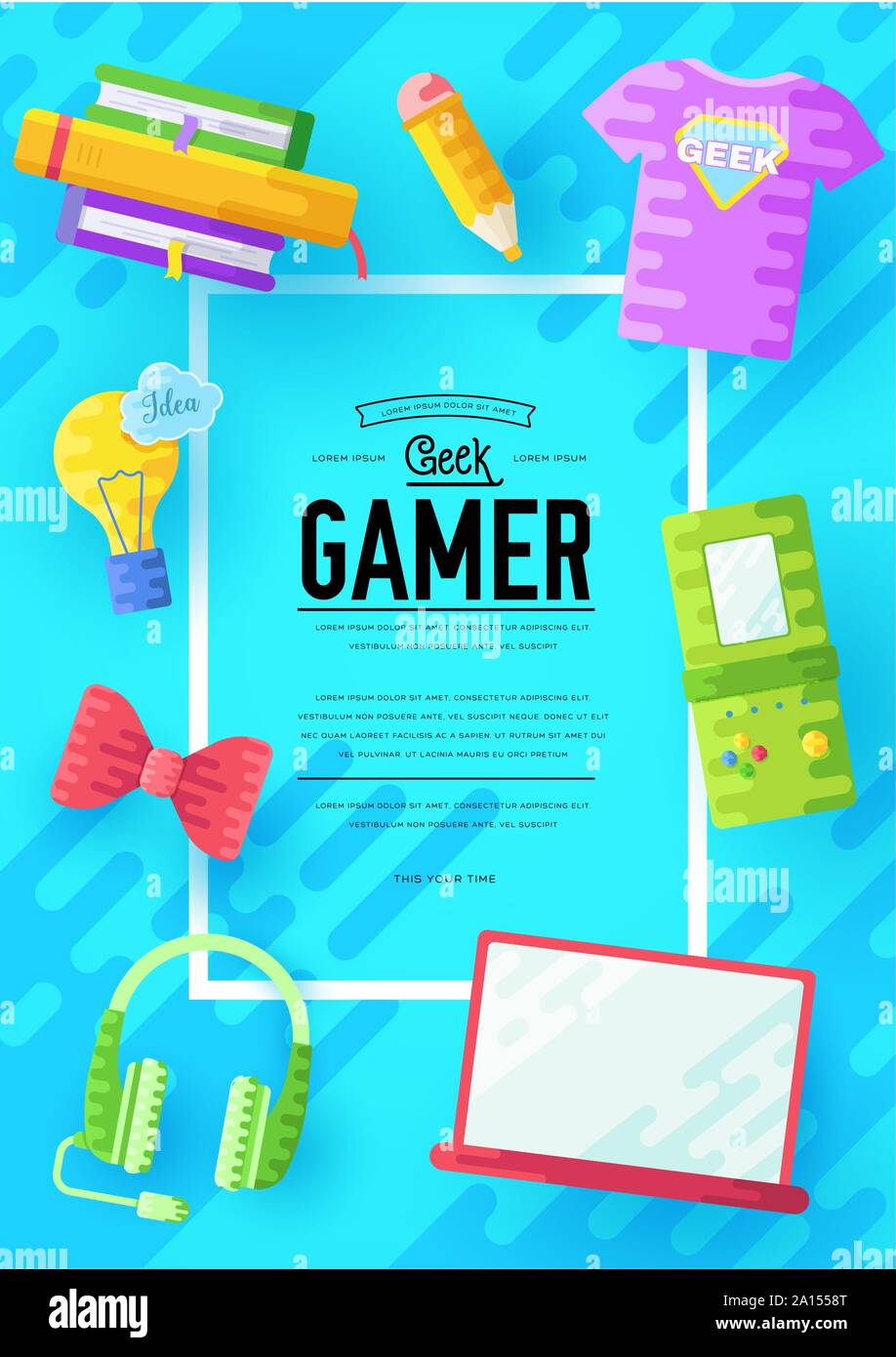 it geeks vector brochure cards set. office professional developer ...