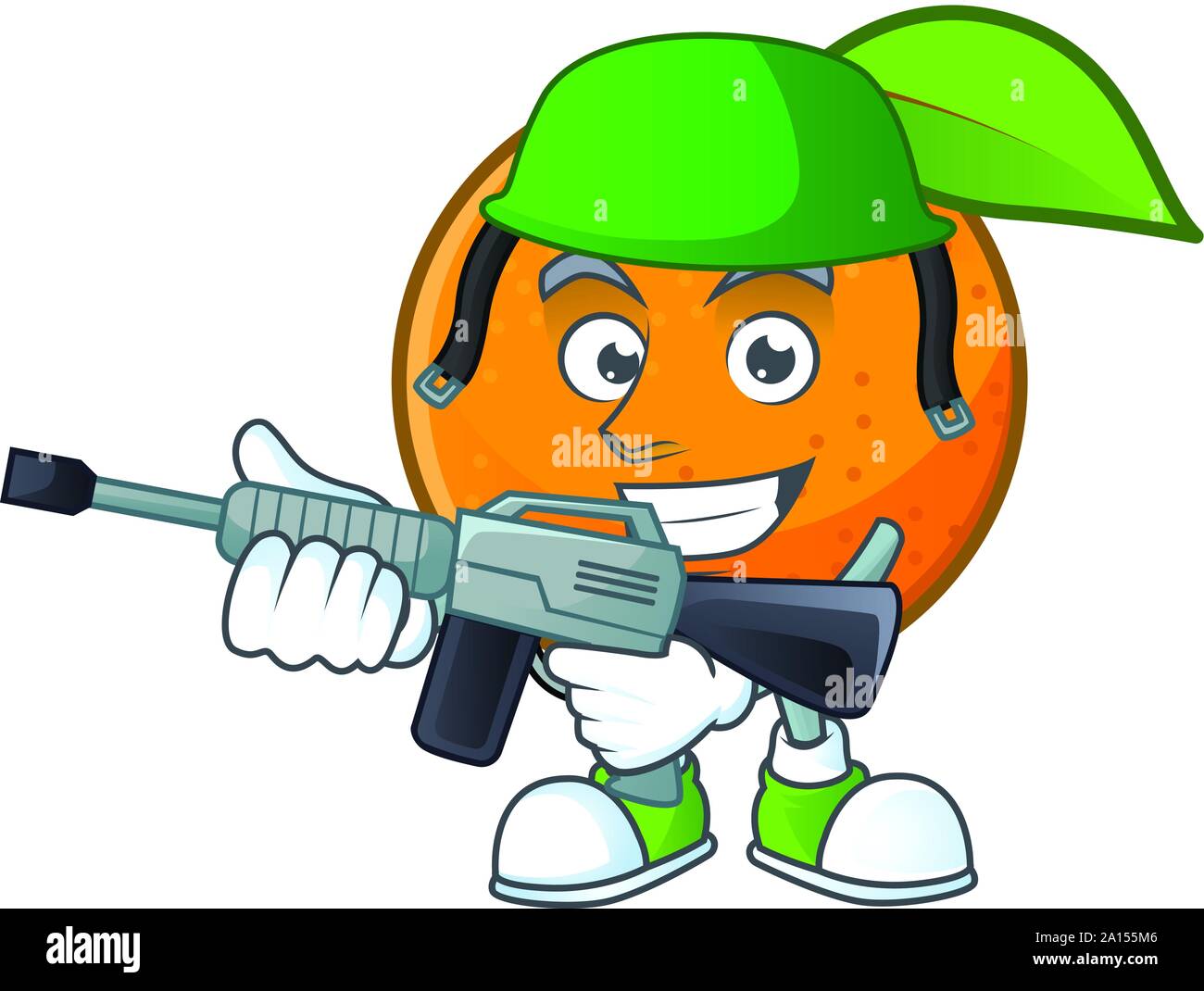 Army orange fruit cartoon with leaf green Stock Vector Image & Art - Alamy