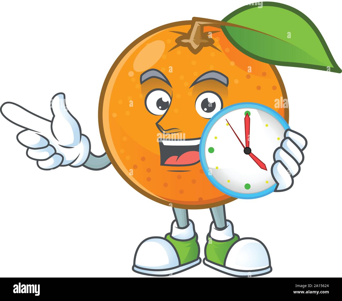 Clock logo design orange Cut Out Stock Images & Pictures - Alamy