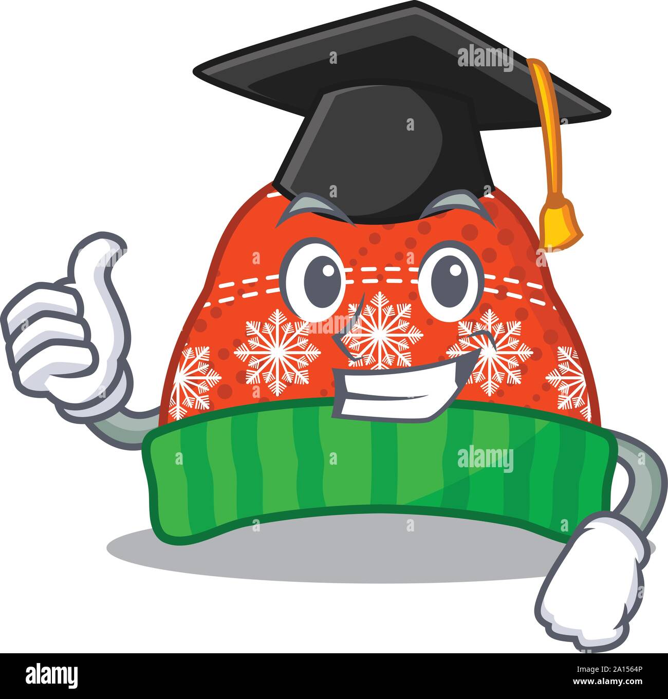 Graduation winter hat in the mascot shape Stock Vector Image & Art - Alamy