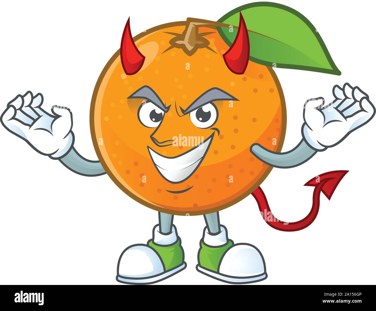 Devil fresh orange with cartoon mascot shape Stock Vector Image & Art ...