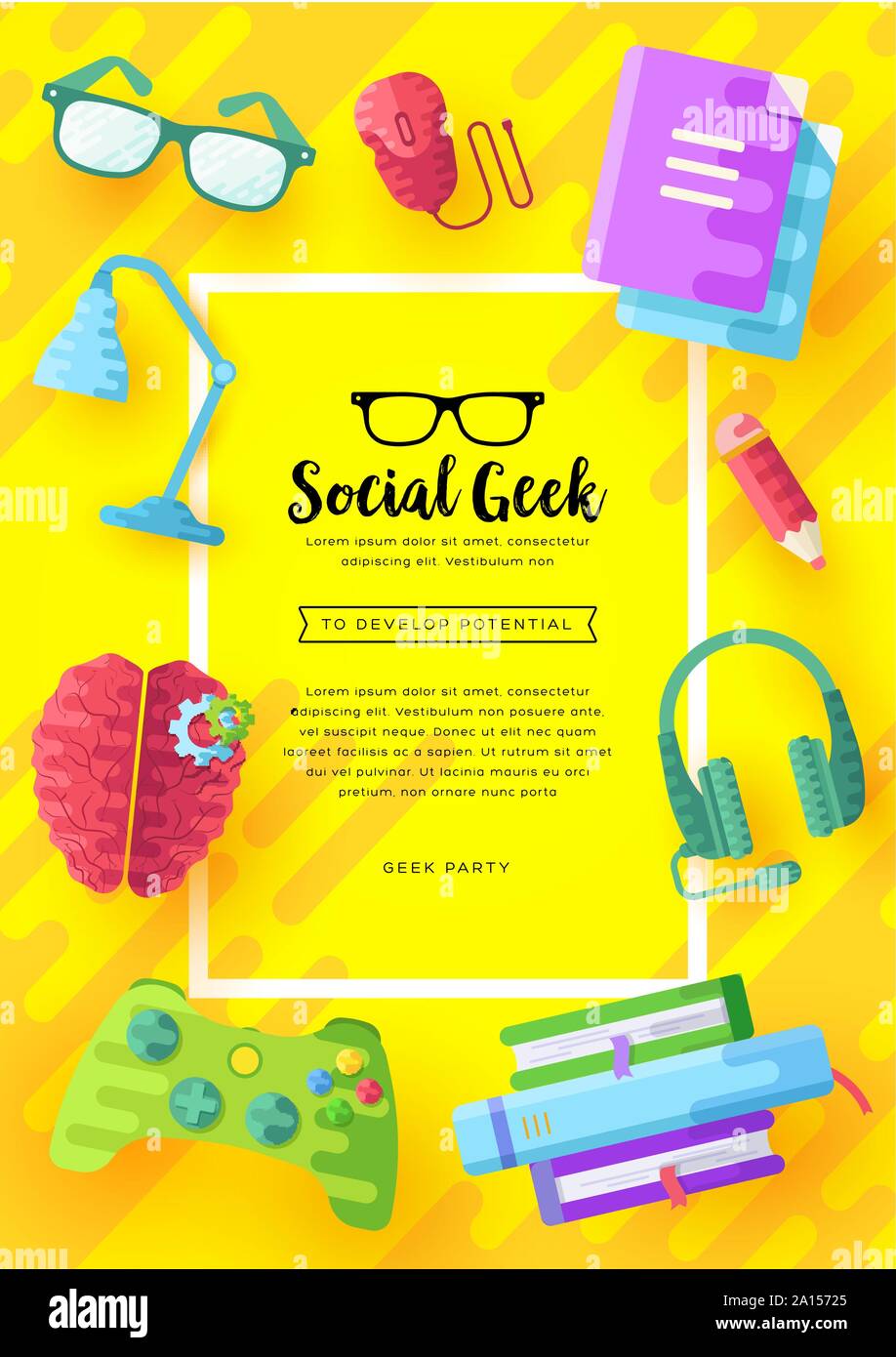 it geeks vector brochure cards set. office professional developer ...