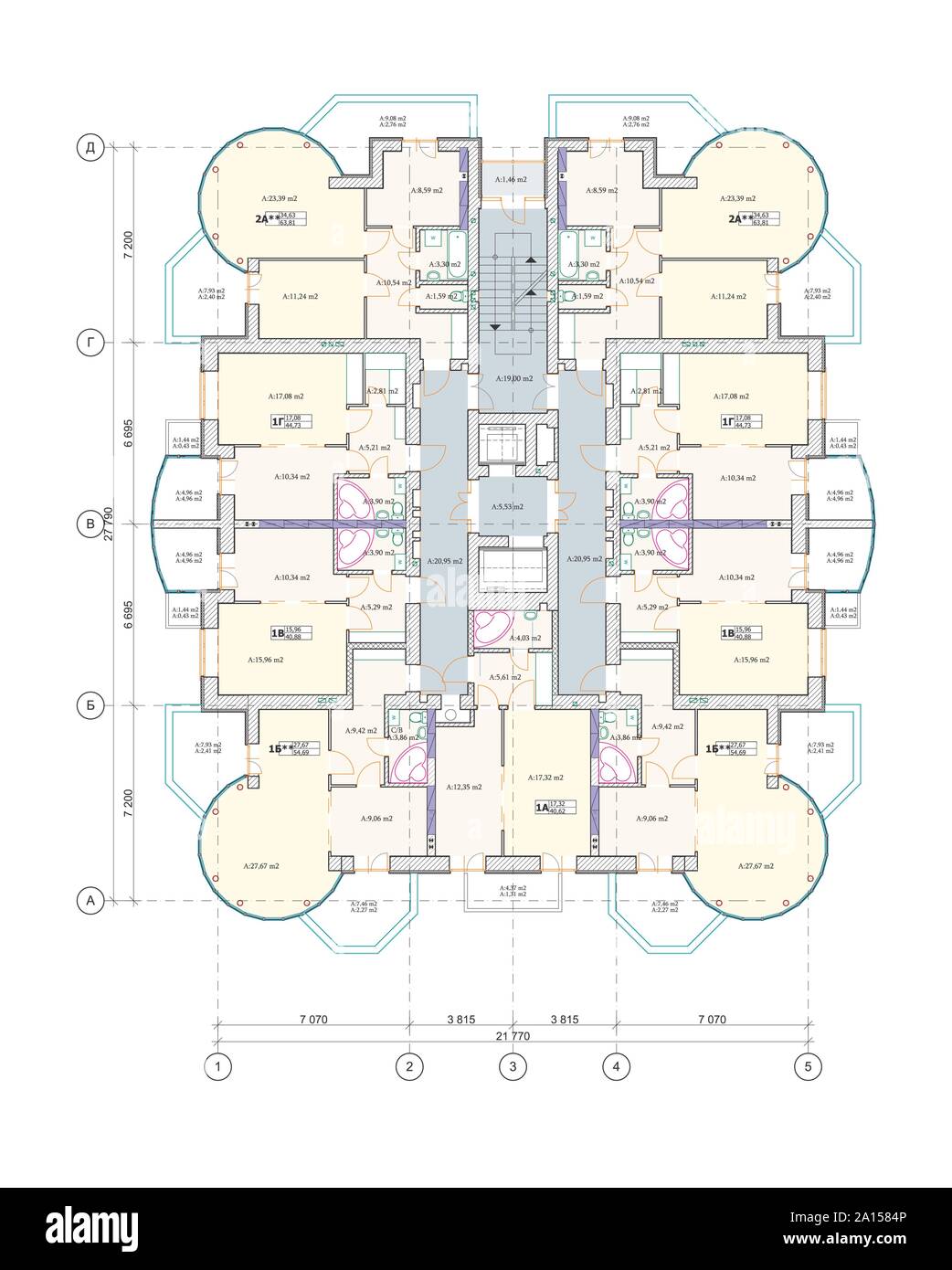 Detailed architectural floor plan, apartment layout, blueprint. Vector ...