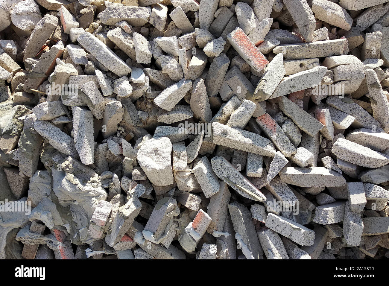 Pile of broken garbage plaster at construction site Stock Photo - Alamy