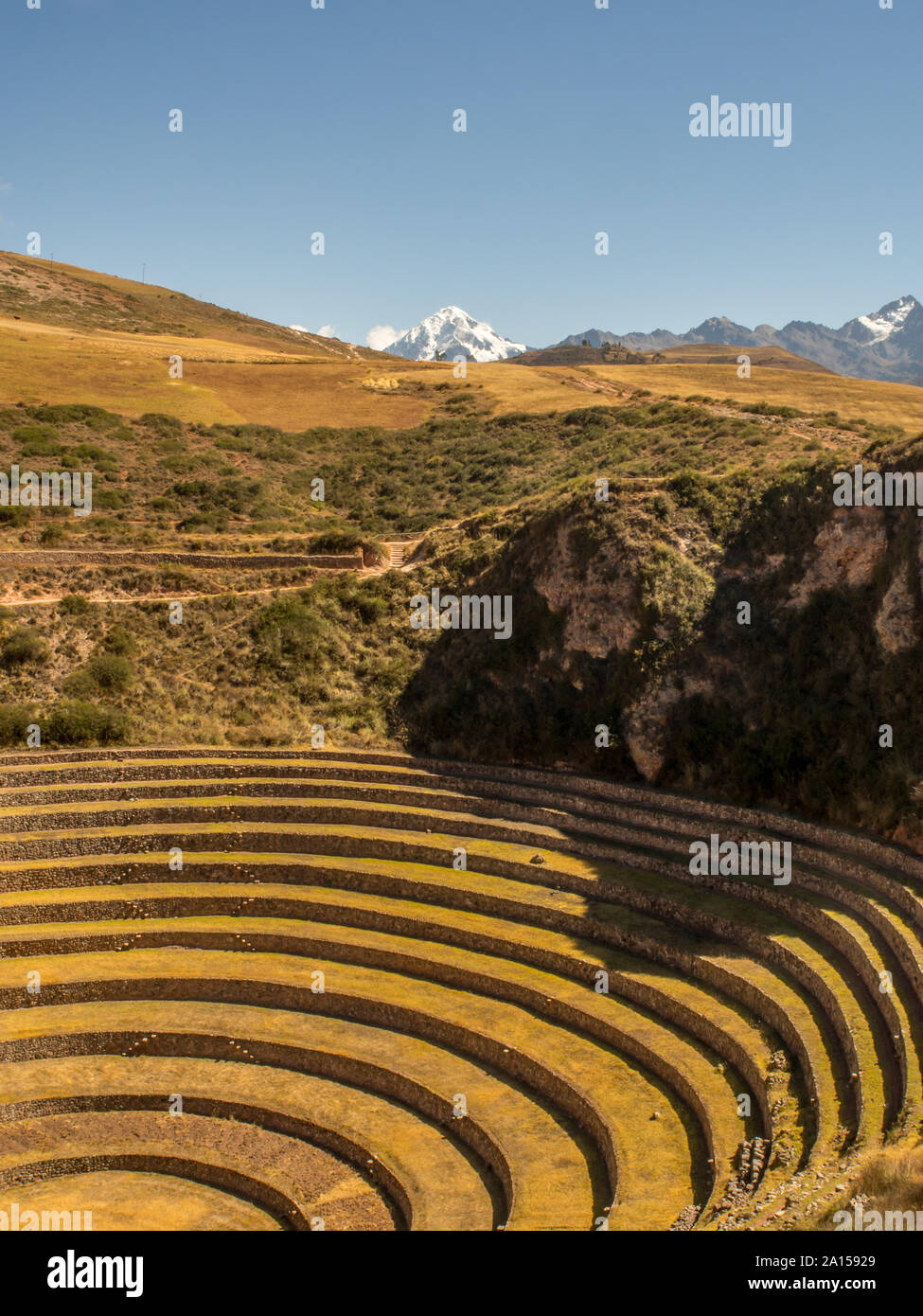 Moray, Incas experimental fields in the peruvian Andes at Cuzco, Peru ...