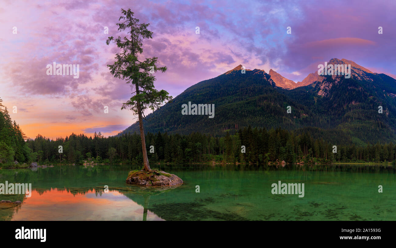 Sunset at the hintersee hi-res stock photography and images - Alamy