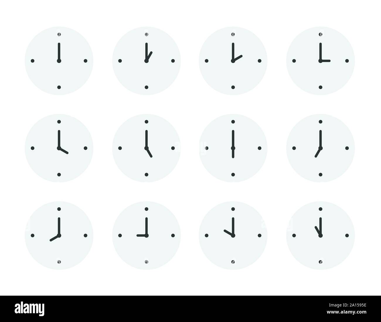 Vector icon set of clock. Flat color style Stock Vector Image & Art - Alamy