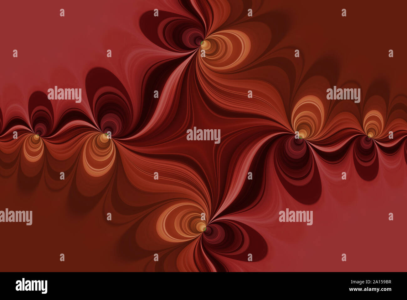 Curved lines in a cross shape with flowers, bright abstract background ...