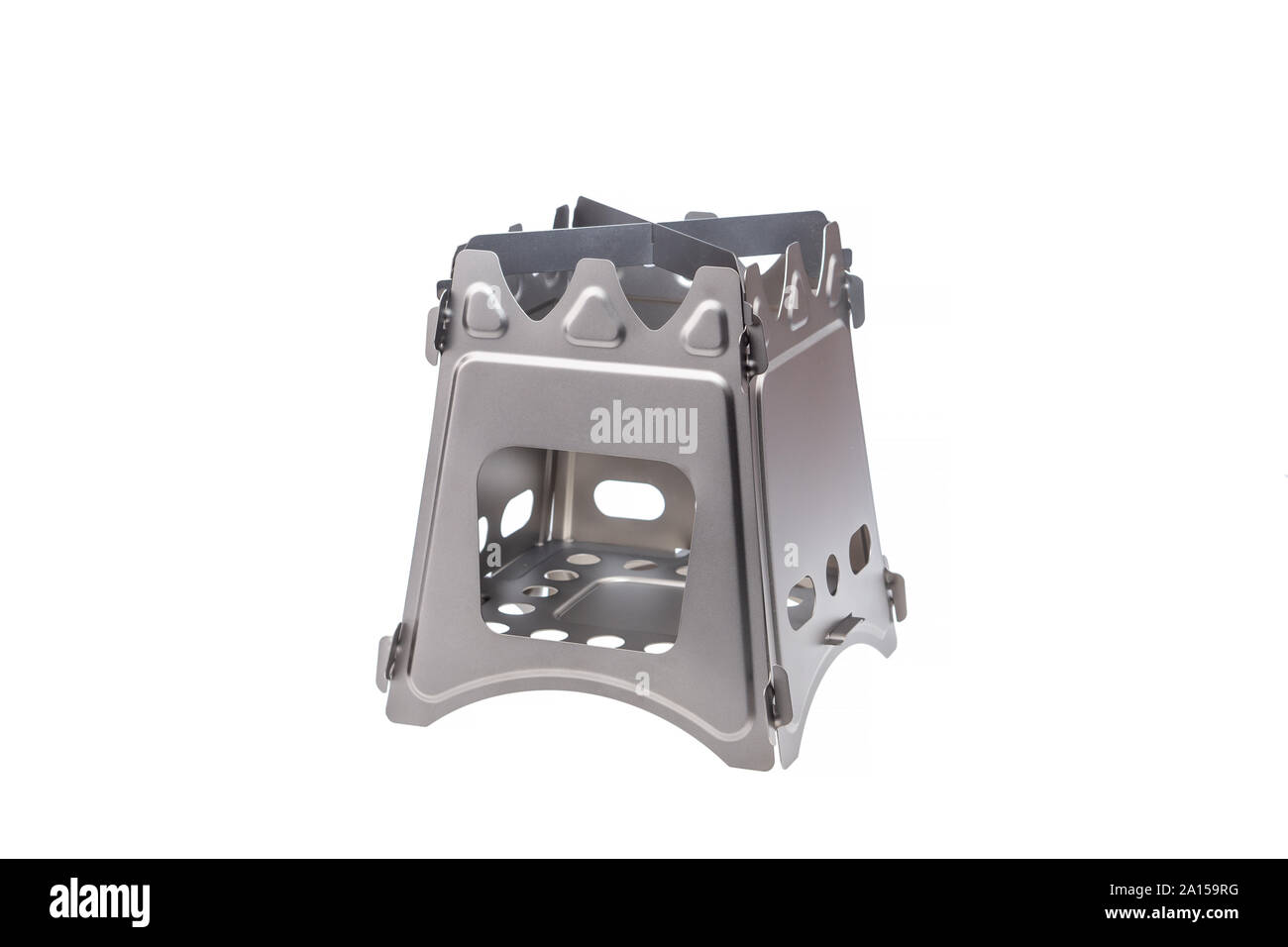 Folding wood stove designed for cooking outdoors using twigs as fuel ...