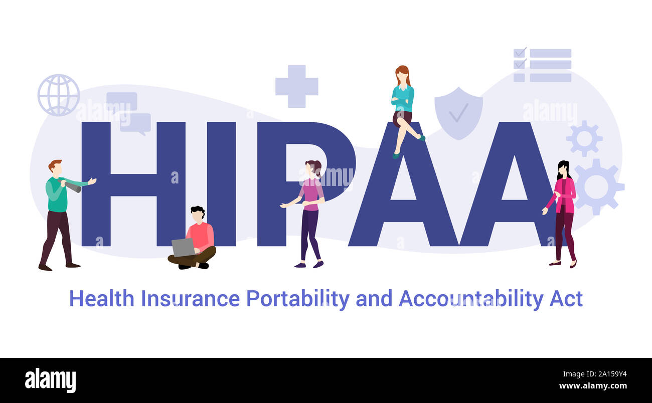 hipaa health insurance portability and accountability act concept with big word or text and team ...