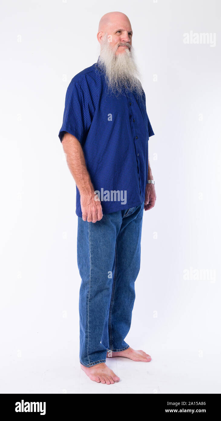 Mature bald bearded man thinking hi-res stock photography and images ...