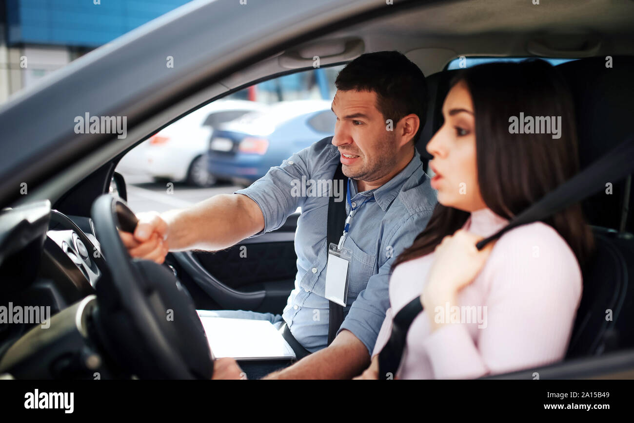 Driving lesson scared hi-res stock photography and images - Alamy