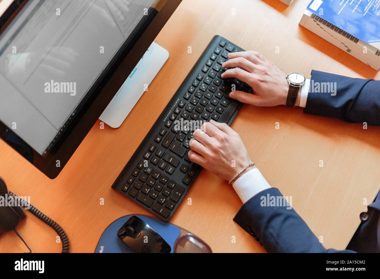 Office officework laptop notebook notes Smartphone documents book pen ...