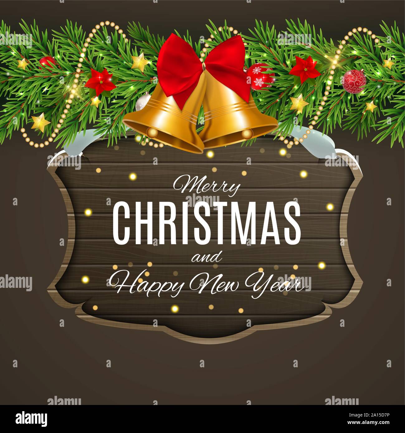 Merry Christmas and Happy New Year posters. Vector illustration Stock ...