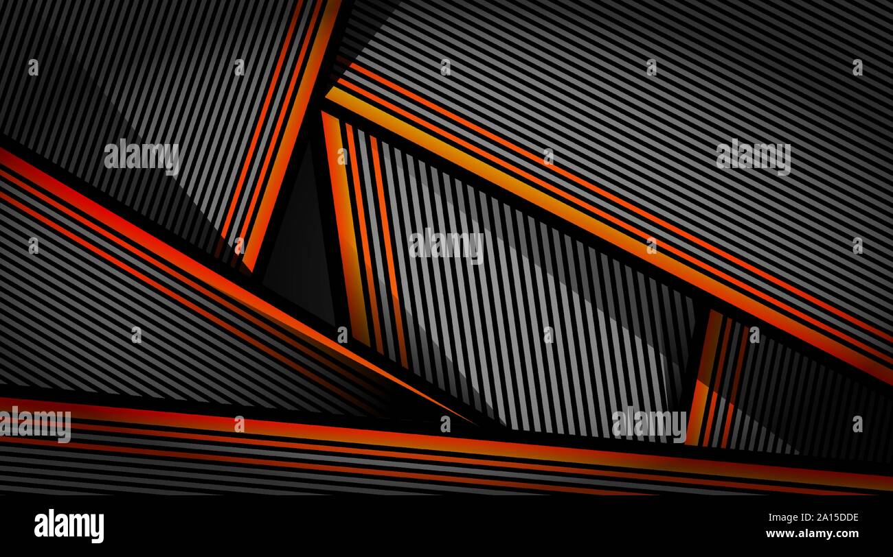 Abstract Orange Black Gray Shutter Pattern Design Modern Futuristic Background Texture Vector