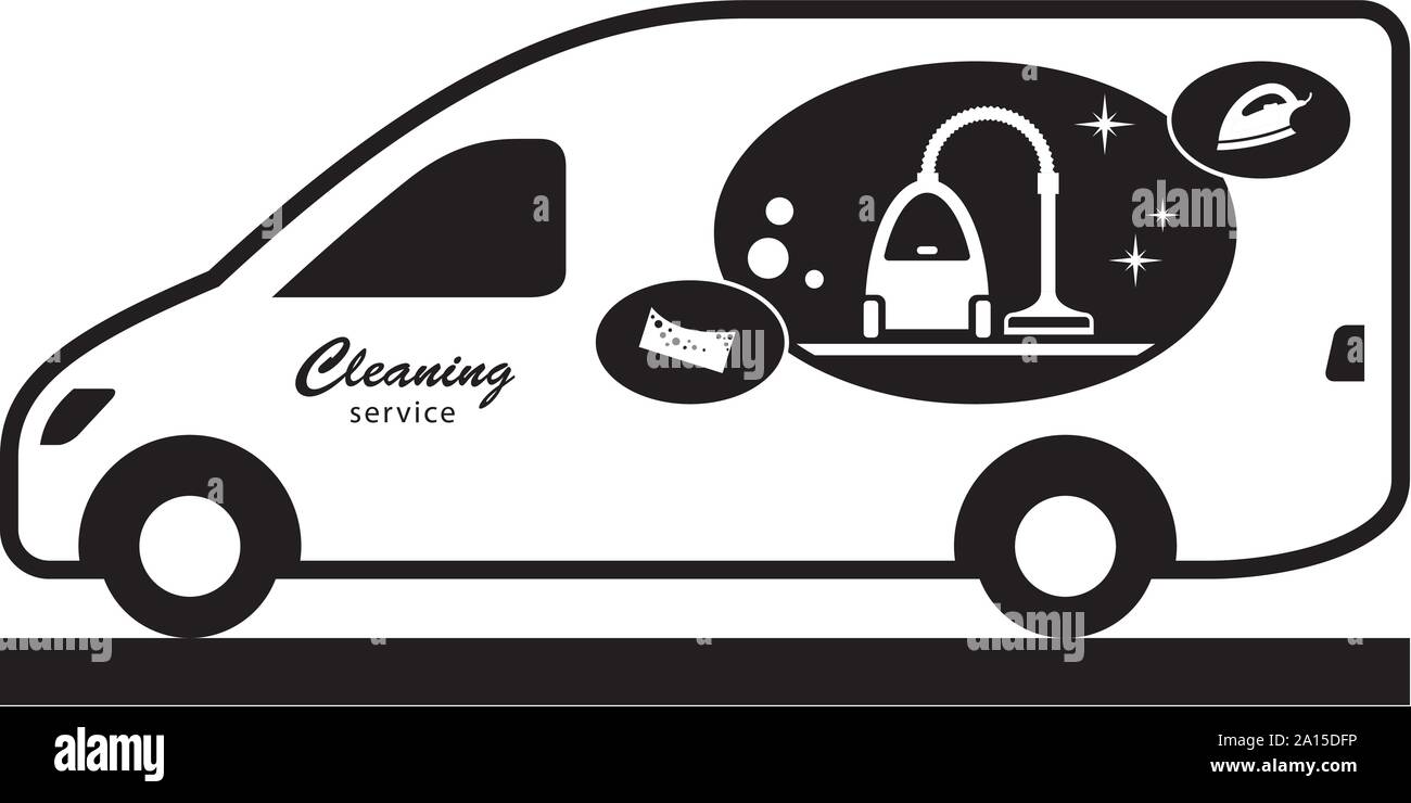 Cleaning service van - vector illustration Stock Vector Image & Art - Alamy