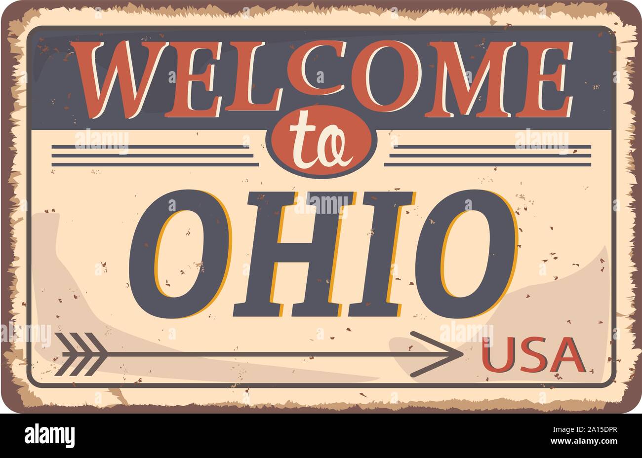Welcome to Ohio vintage grunge poster, vector illustrator Stock Vector ...
