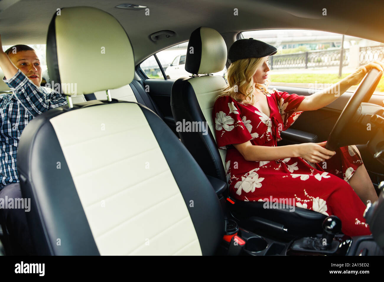 Young Lady Driver With Automobile Map High Resolution Stock Photography ...