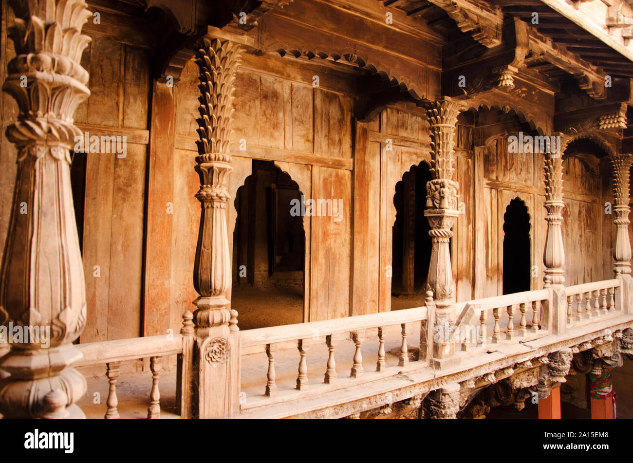 Wooden carving details of Palashikar Wada, Palashi, Parner, Maharasthra ...