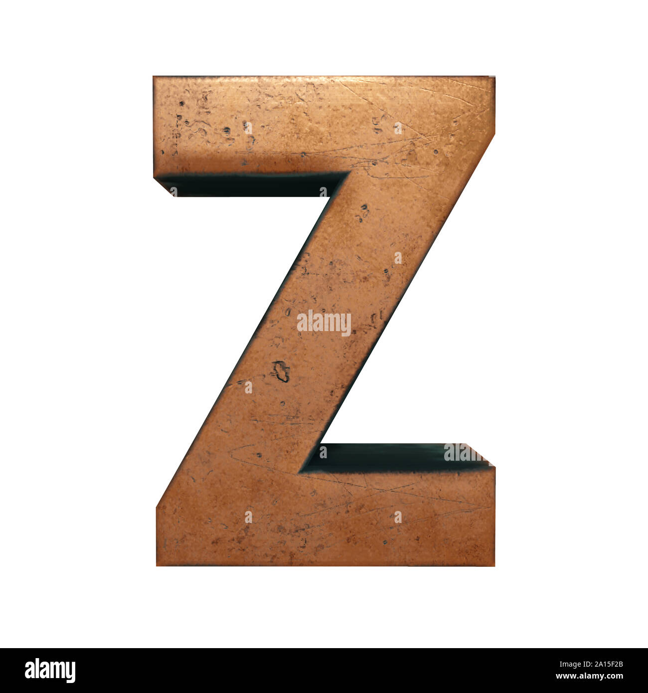 Copper metal letter 3D rendering Stock Photo - Alamy
