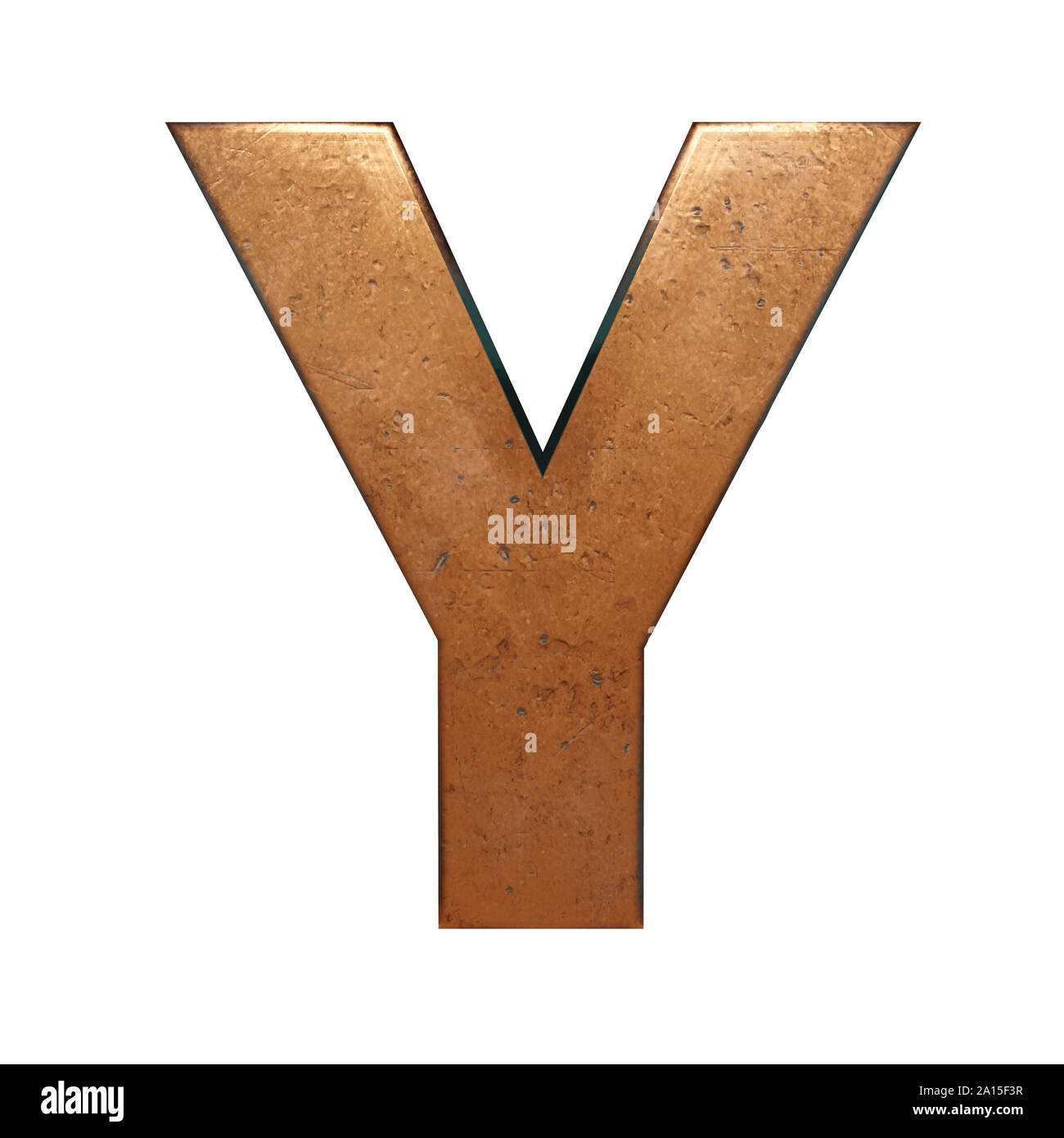 Copper metal letter 3D rendering Stock Photo - Alamy