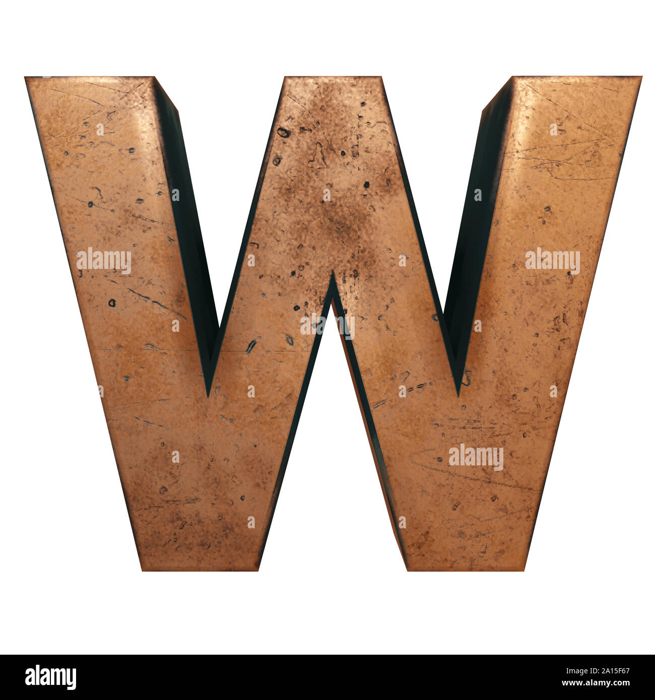 Copper metal letter 3D rendering Stock Photo - Alamy
