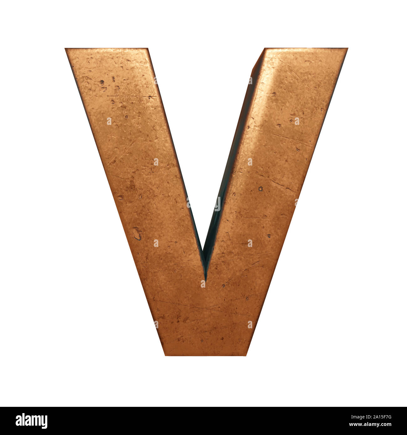 Copper metal letter 3D rendering Stock Photo - Alamy