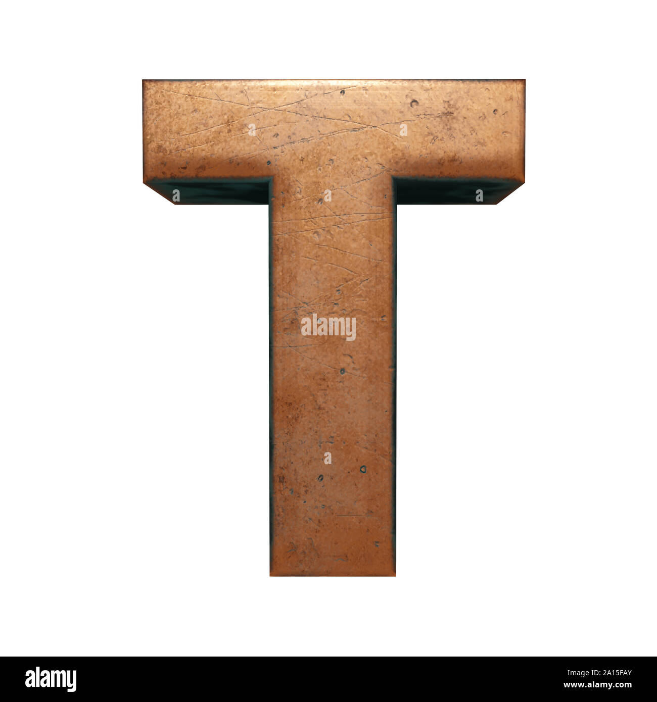 Copper metal letter 3D rendering Stock Photo - Alamy