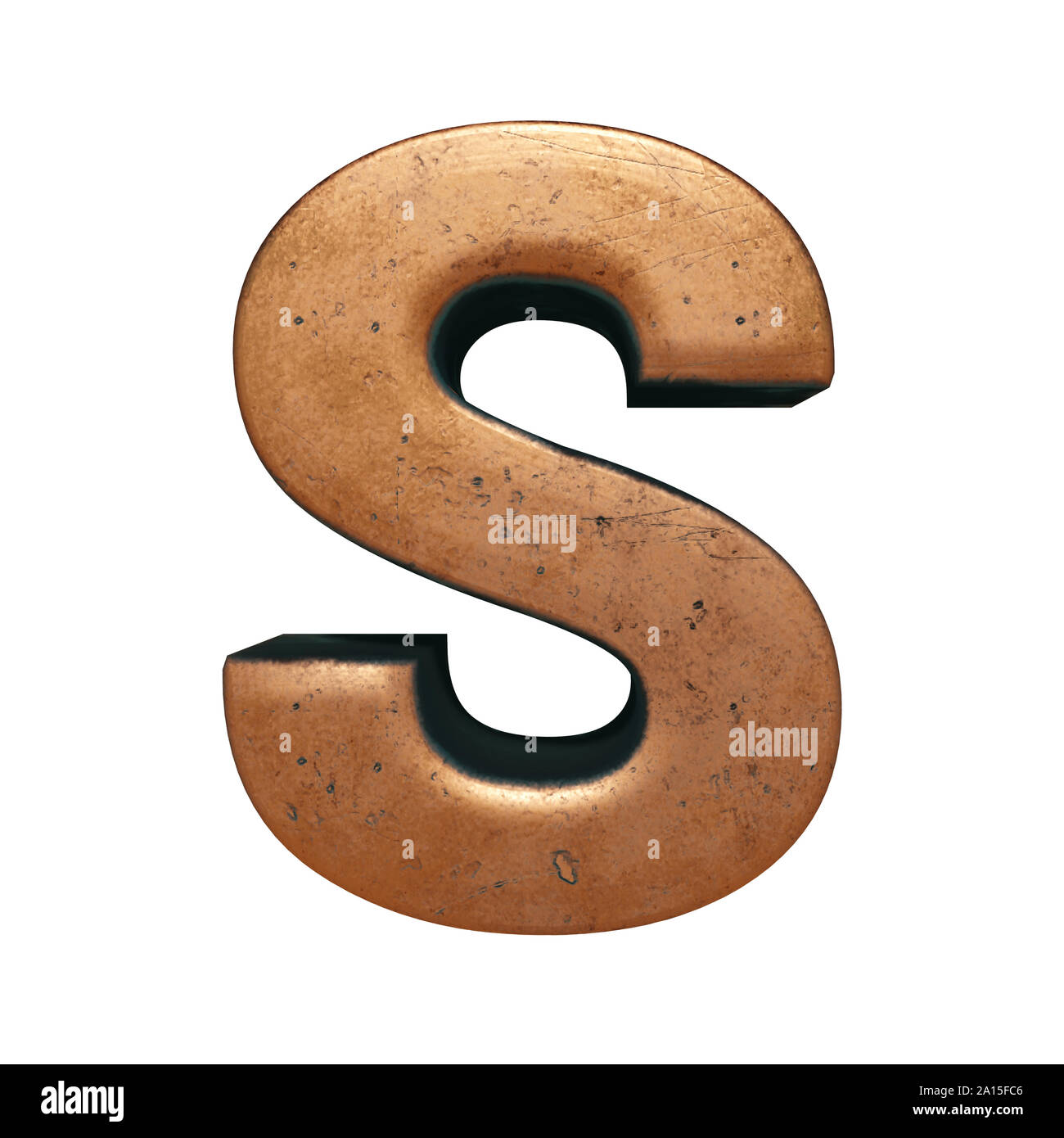 Copper metal letter 3D rendering Stock Photo - Alamy