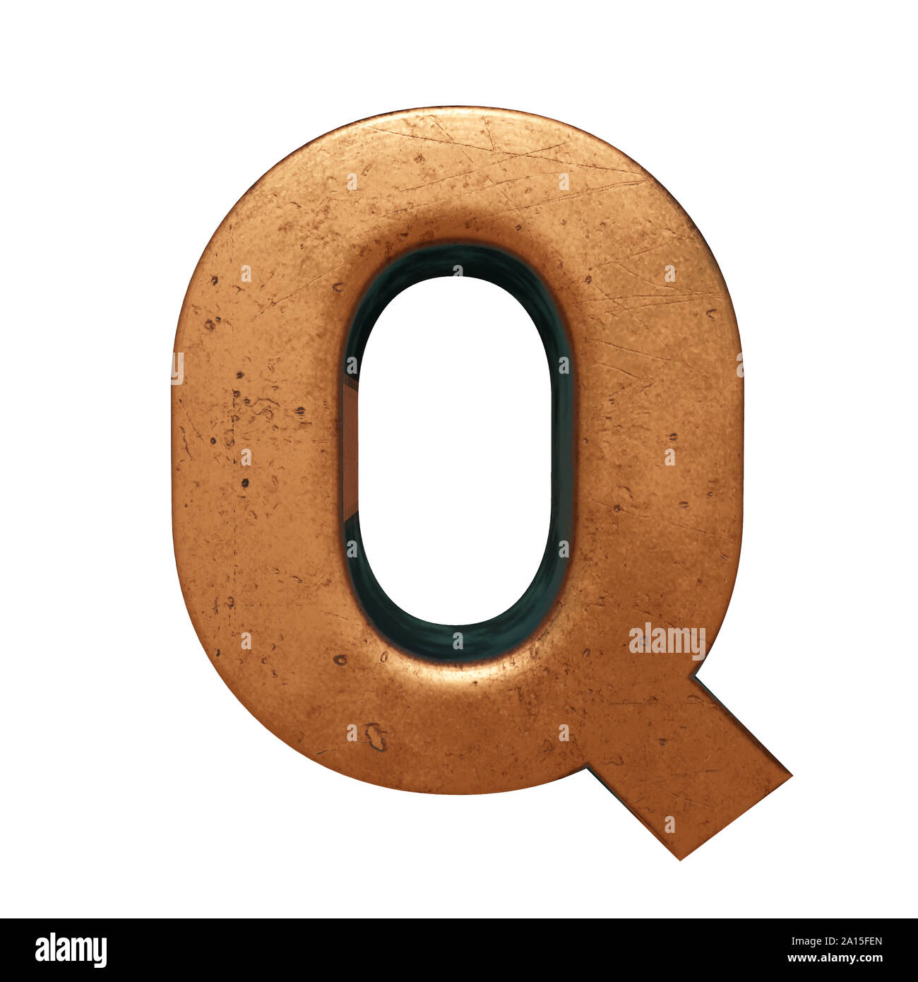 Copper metal letter 3D rendering Stock Photo - Alamy