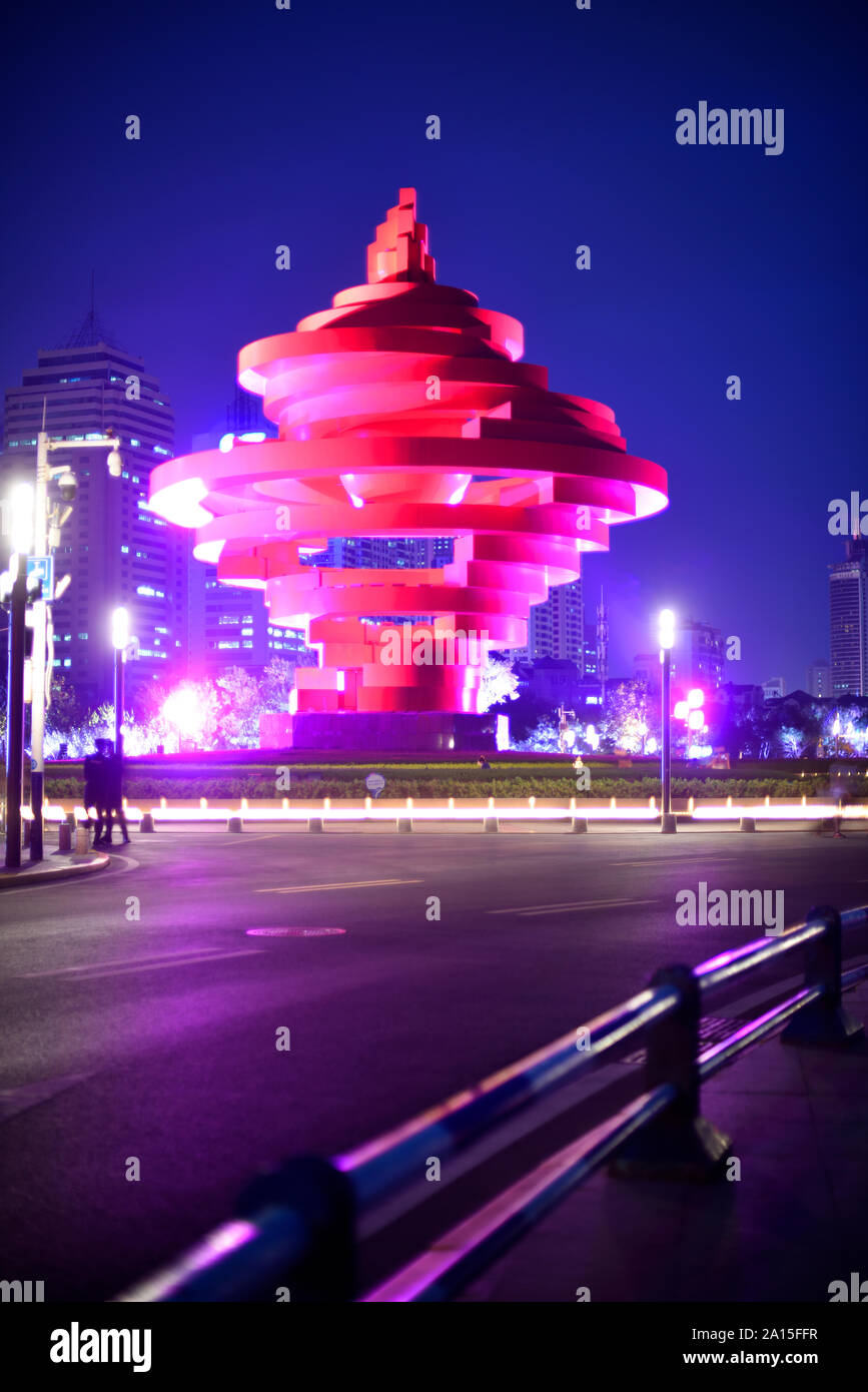 May4th Square Qingdao Light-Show China Stock Photo - Alamy