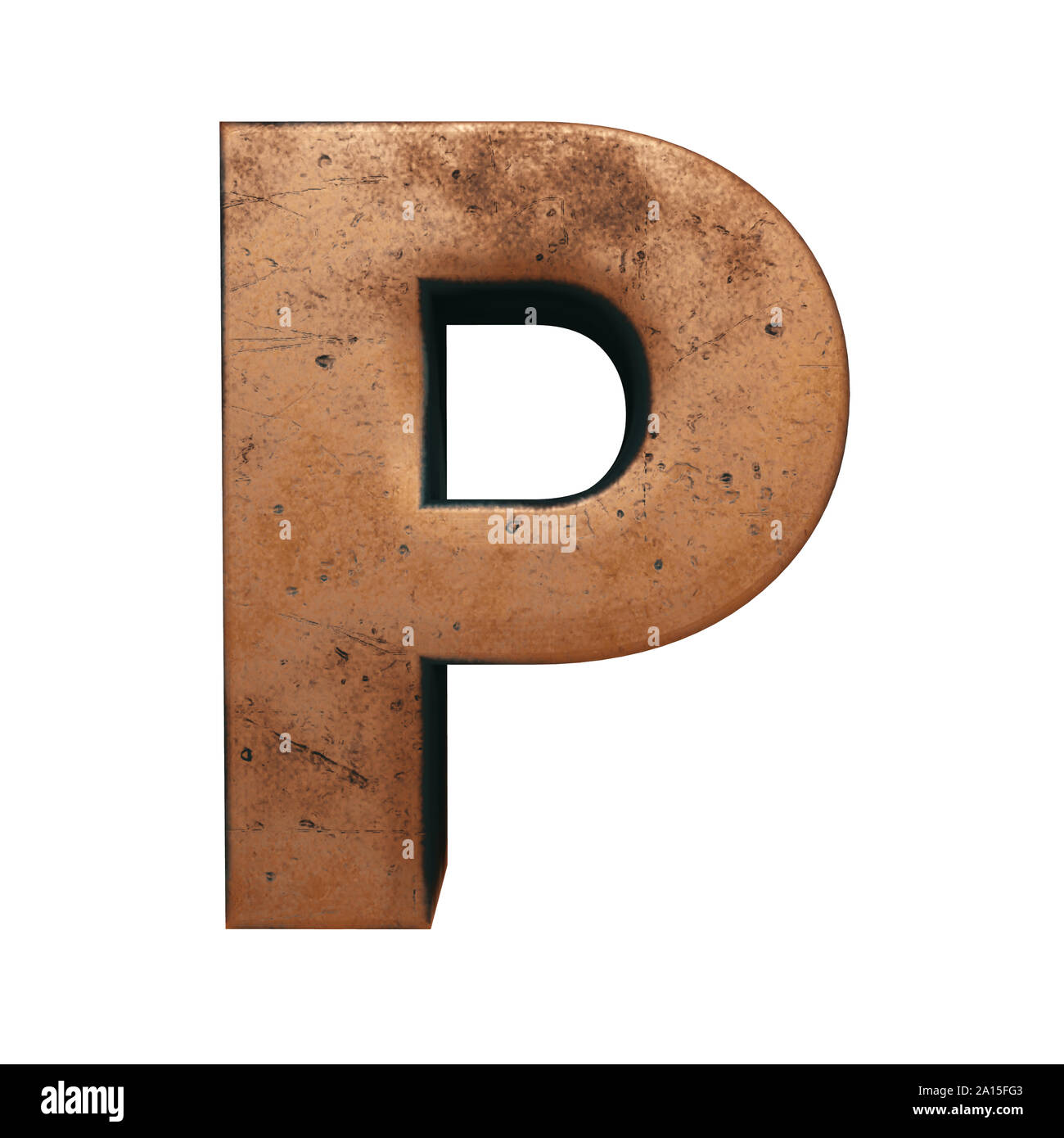 Copper metal letter 3D rendering Stock Photo - Alamy