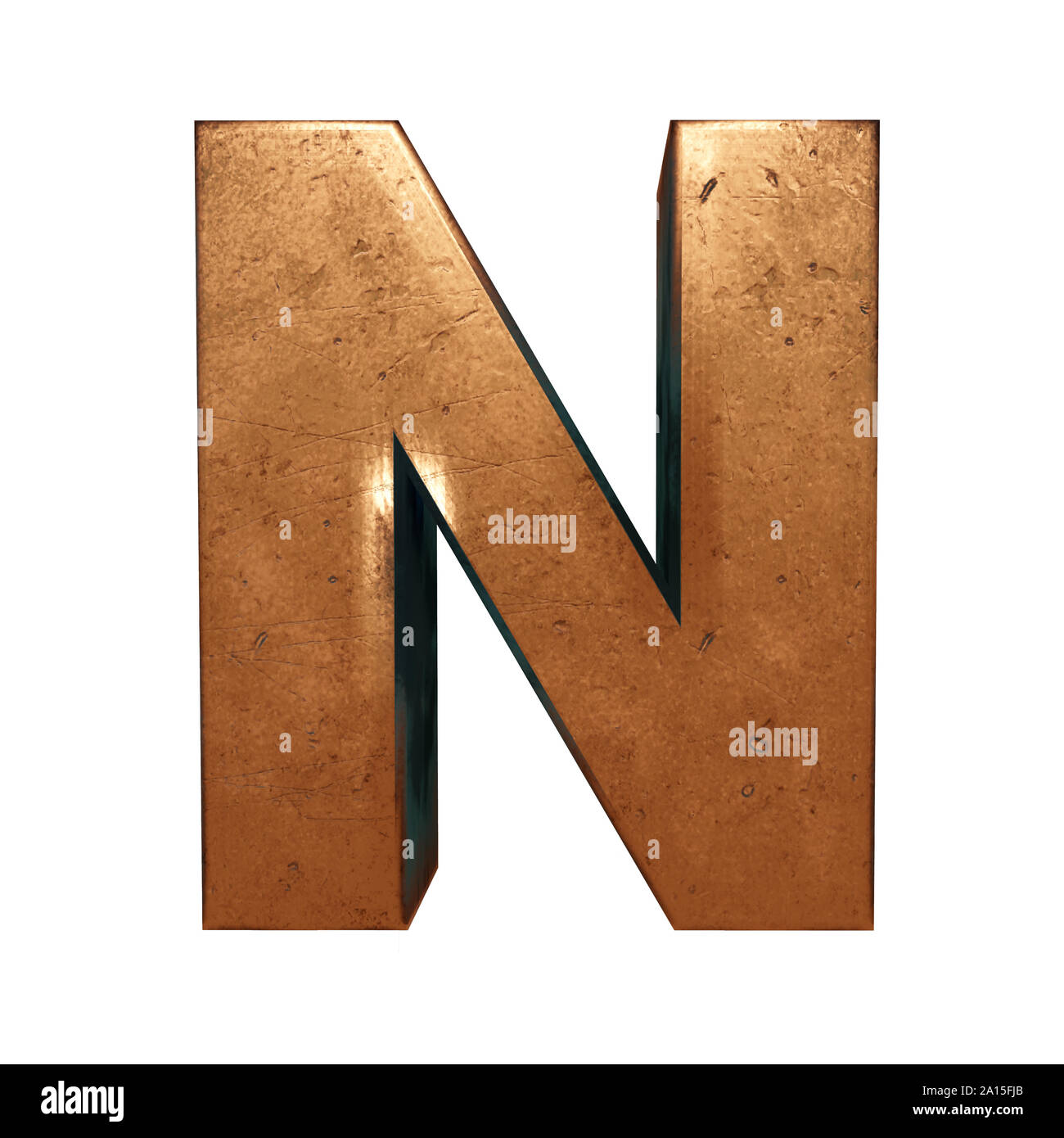 Copper metal letter 3D rendering Stock Photo - Alamy