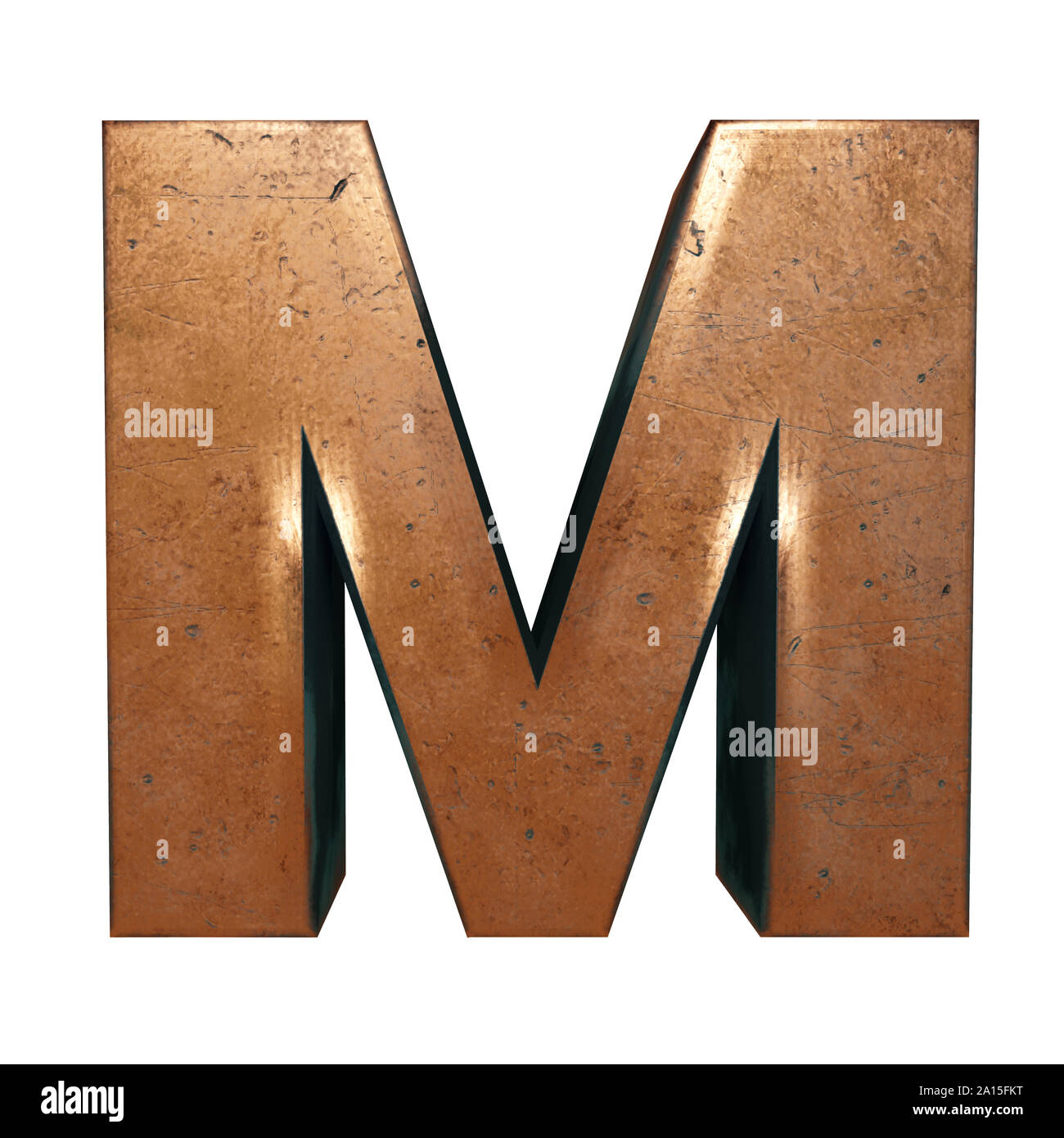 Copper metal letter 3D rendering Stock Photo - Alamy