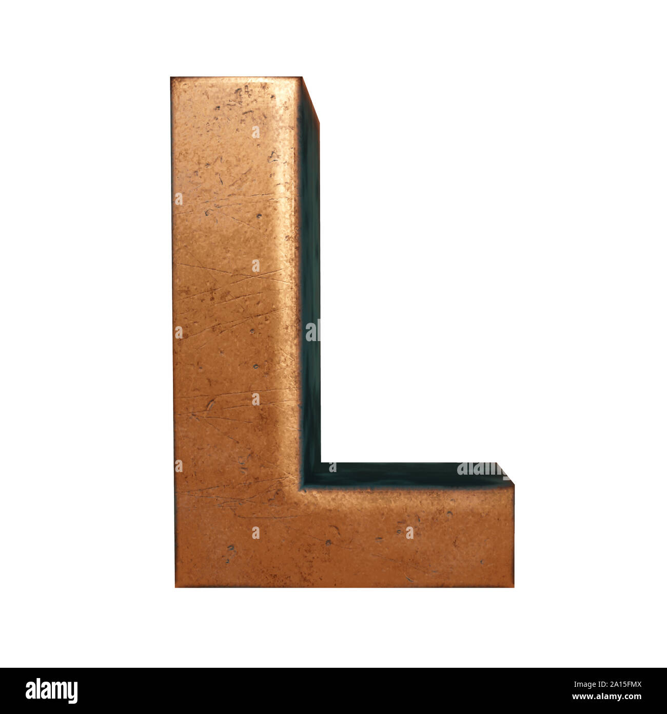 Copper metal letter 3D rendering Stock Photo - Alamy