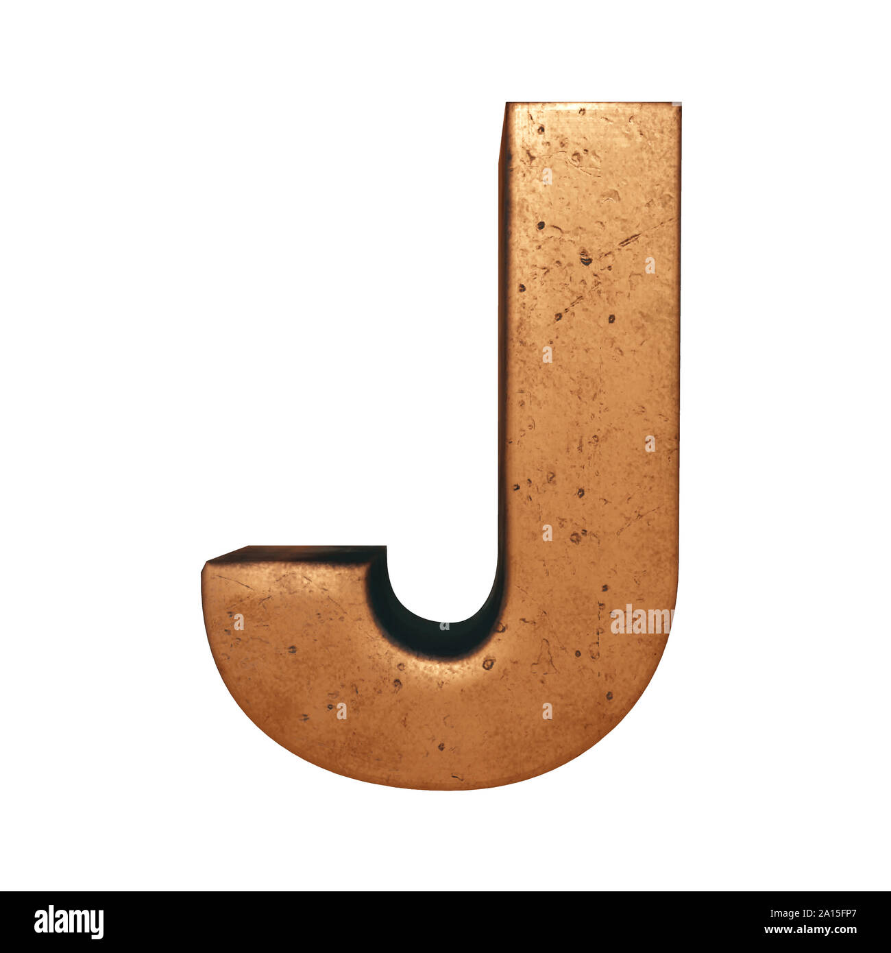 Copper metal letter 3D rendering Stock Photo - Alamy