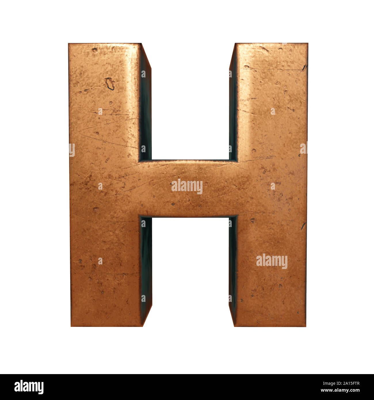 Copper metal letter 3D rendering Stock Photo - Alamy