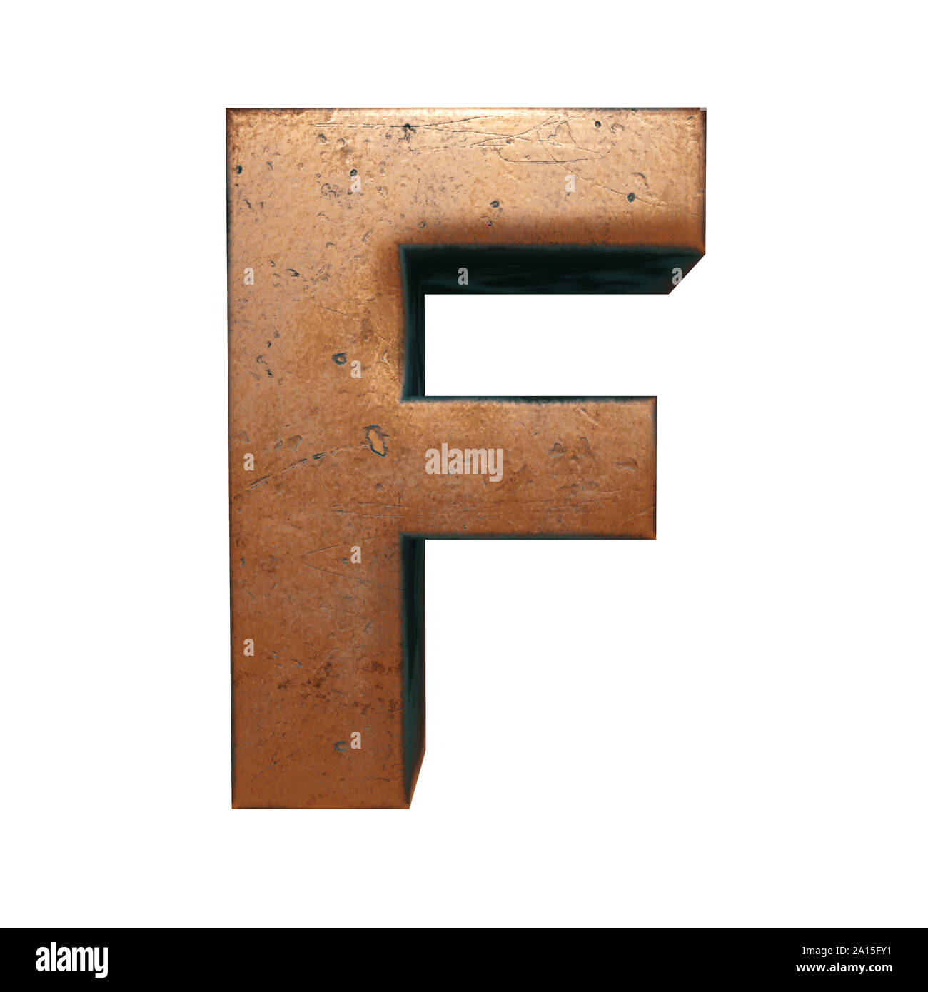 Copper metal letter 3D rendering Stock Photo - Alamy