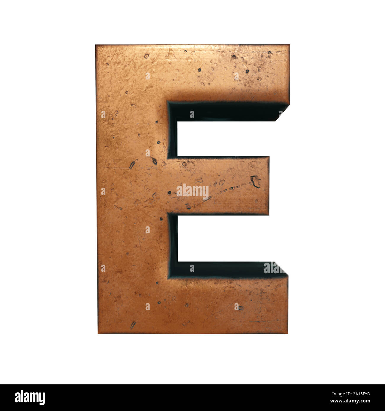 Copper metal letter 3D rendering Stock Photo - Alamy