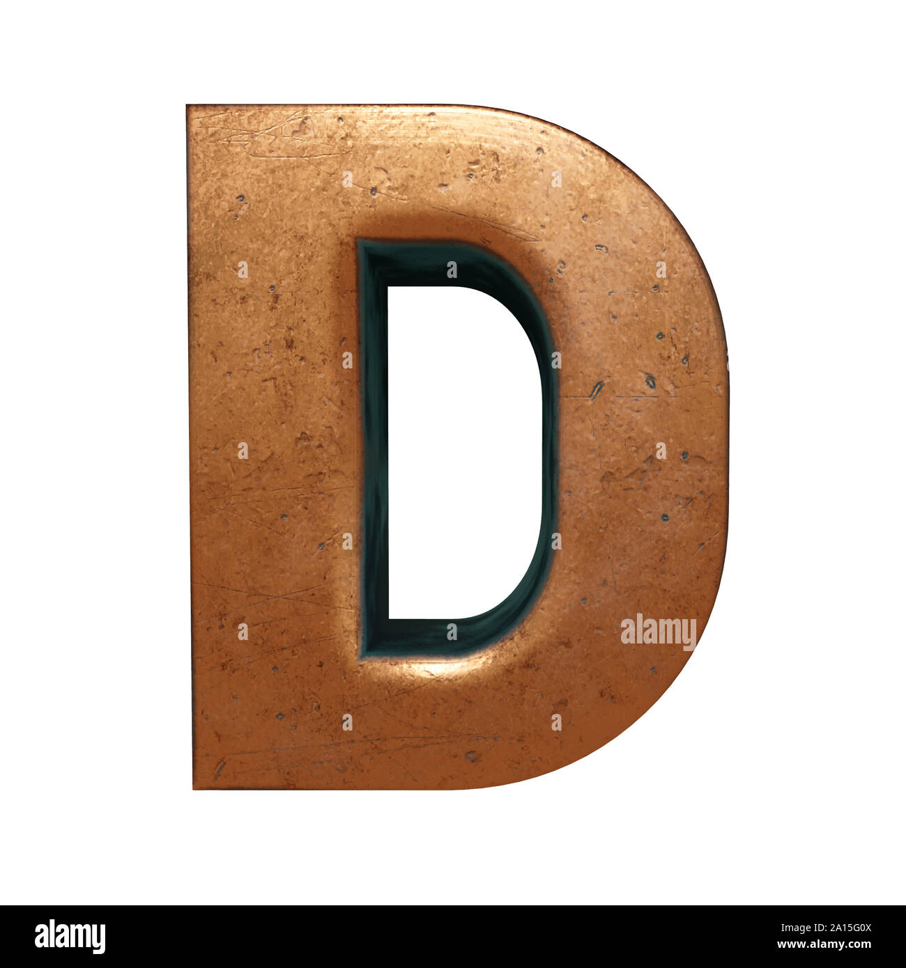 Copper metal letter 3D rendering Stock Photo - Alamy