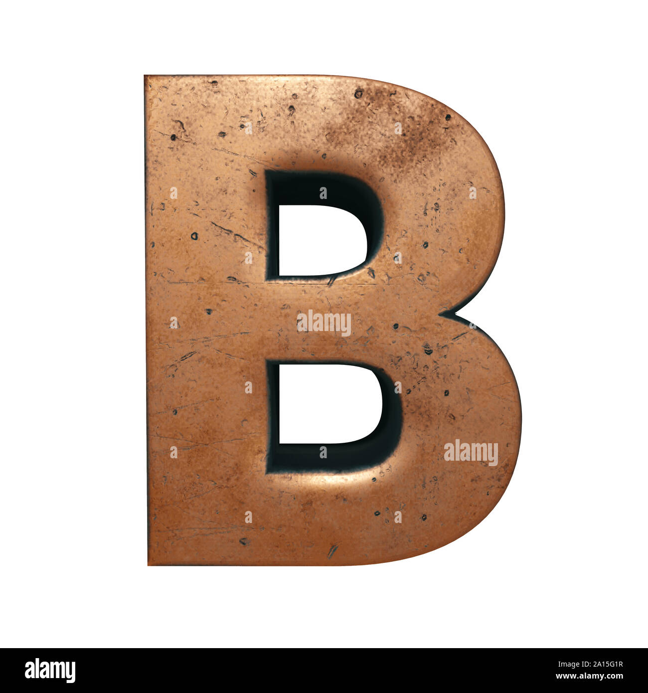 Copper metal letter 3D rendering Stock Photo - Alamy