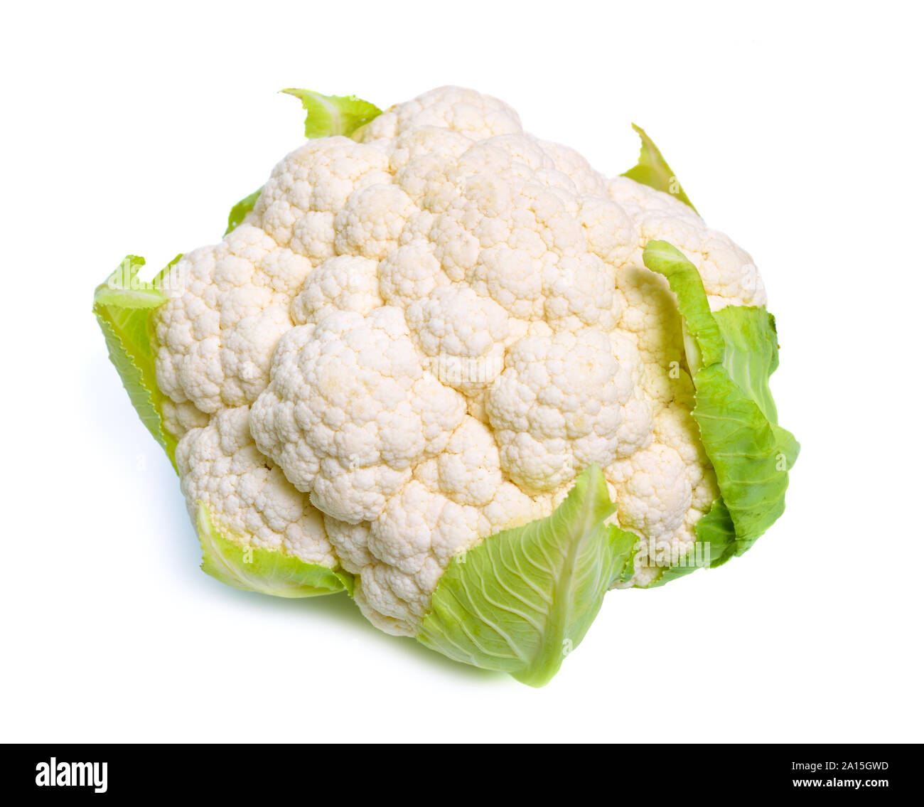 One White cauliflower isolated on white background Stock Photo - Alamy