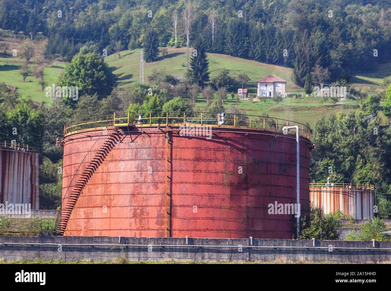 big oil tank on the factory Stock Photo - Alamy