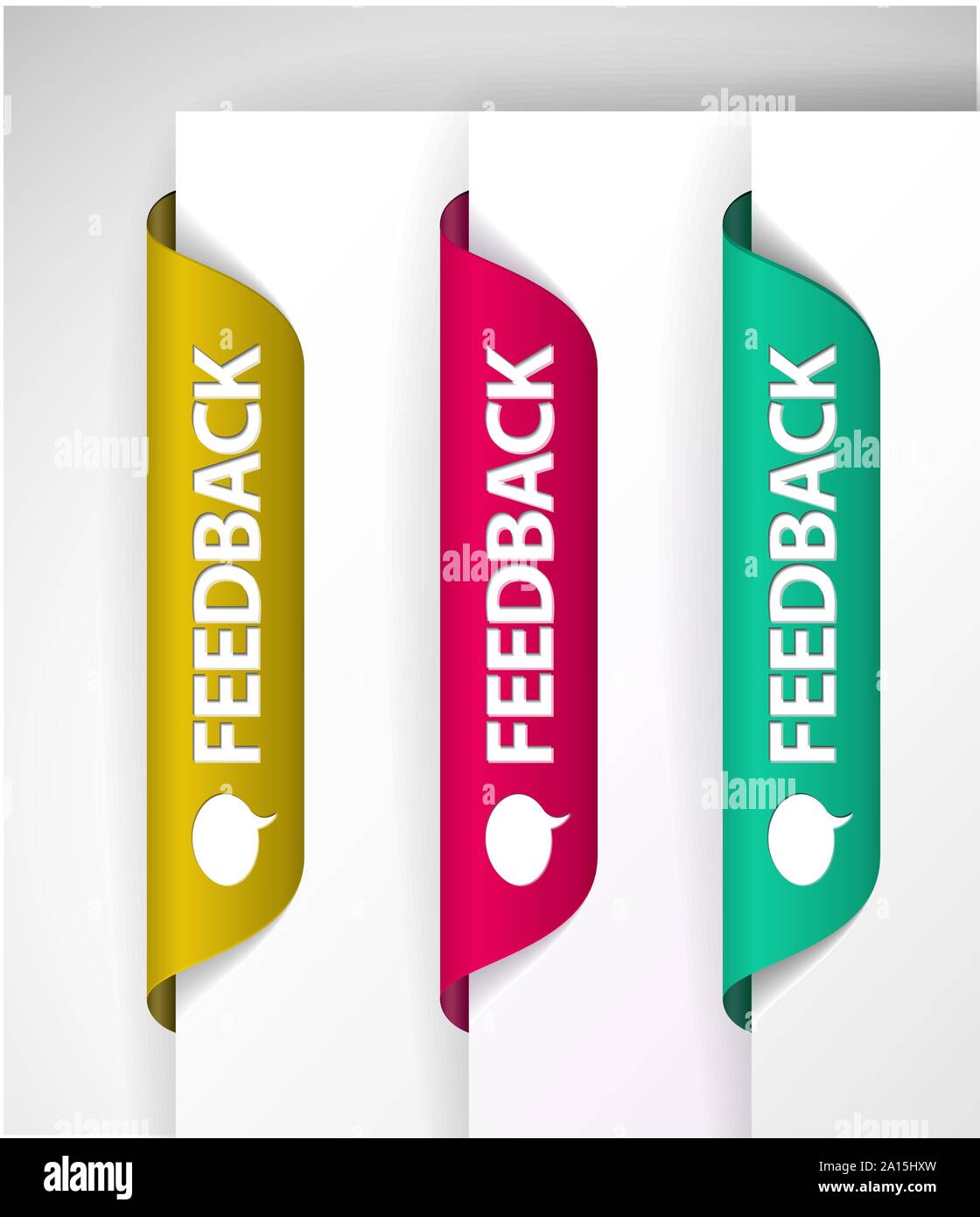Vector Feedback Labels / Stickers on the edge of the (web) page Stock ...